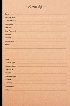 Amazon.com: Account Info Notebook: Bank Account Info logbook, Account ...