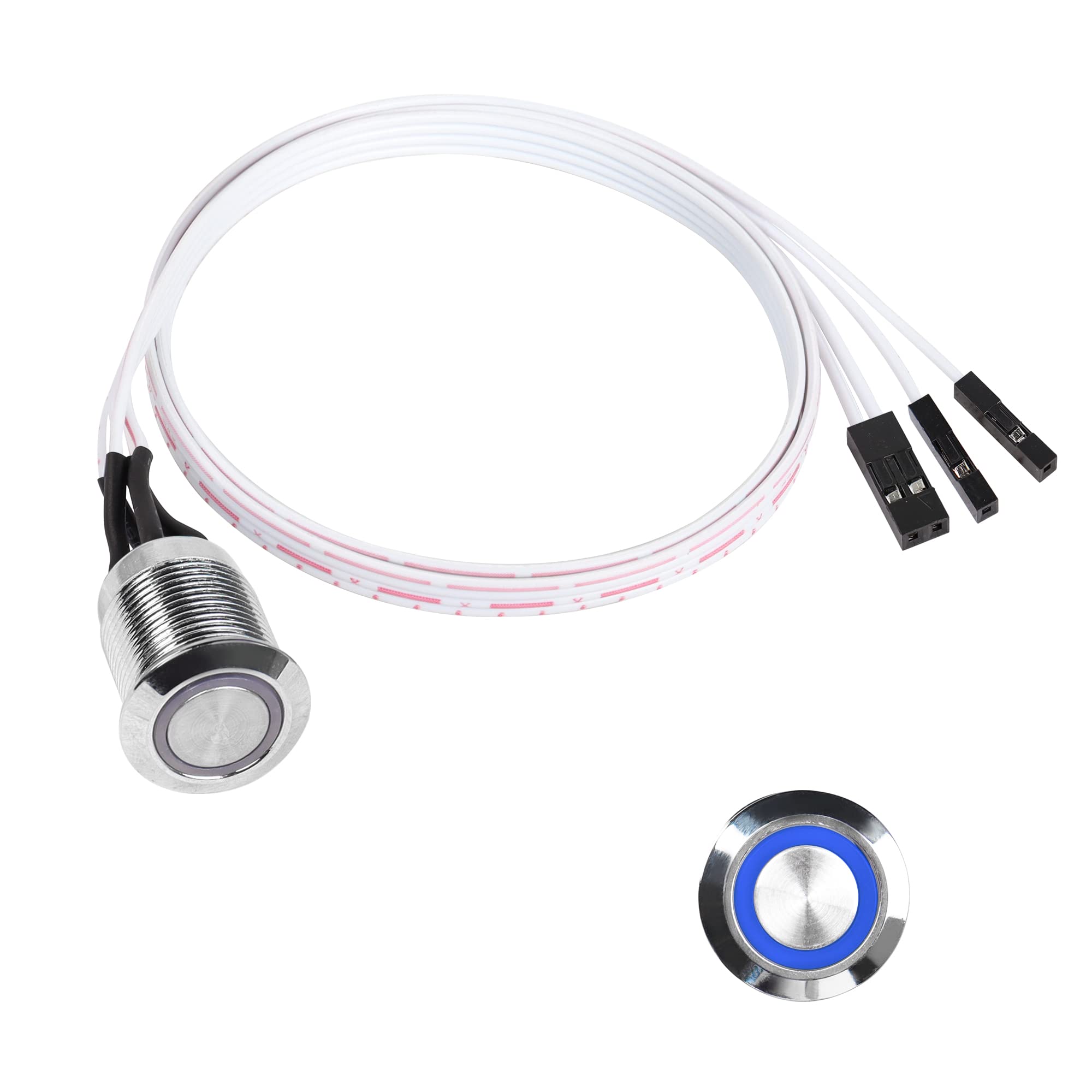 YACSEJAO 12mm Chassis Switch Host Metal Button, Computer Host Switch ...