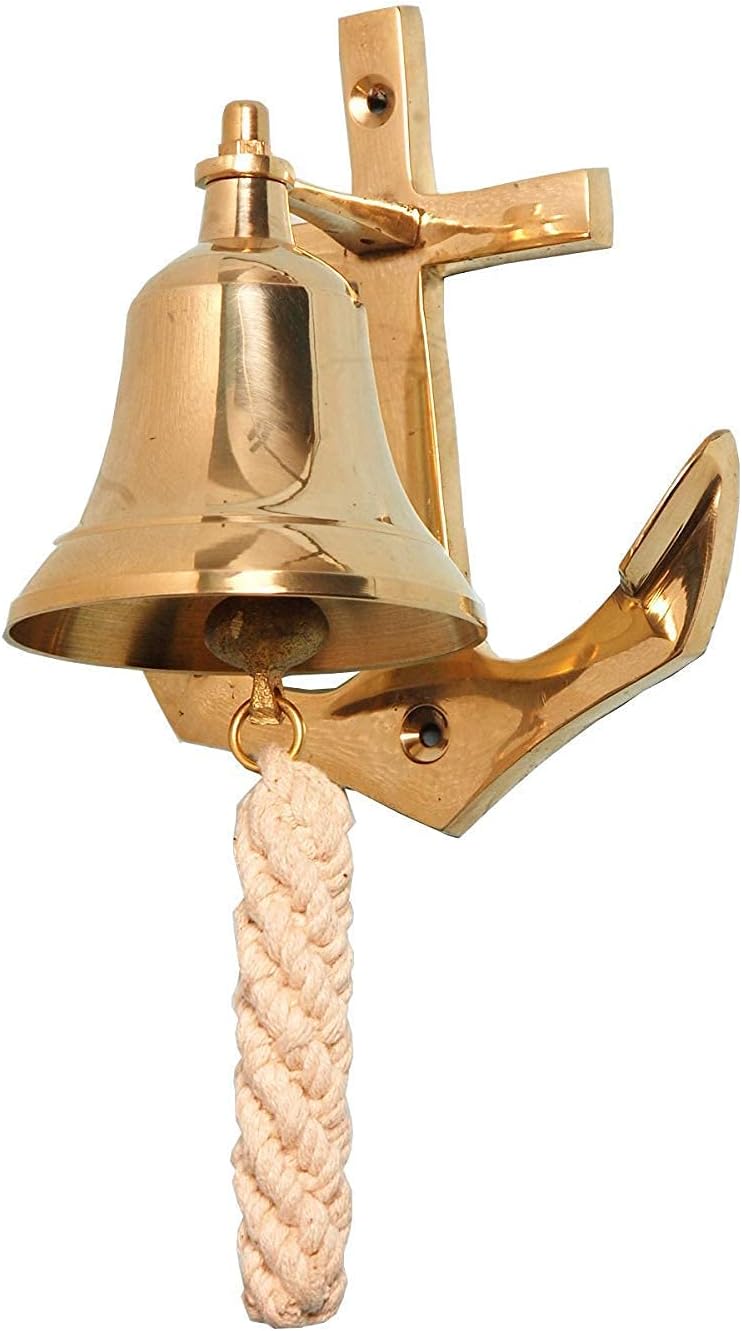 5" Solid Brass Ship Bell - Features Sturdy Bracket Door Bell - Wall ...