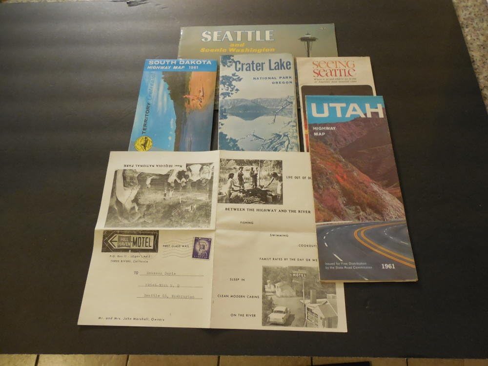4 Vintage Maps, Seattle Tourist Book, Hill Have Motel Ad 1950s at ...