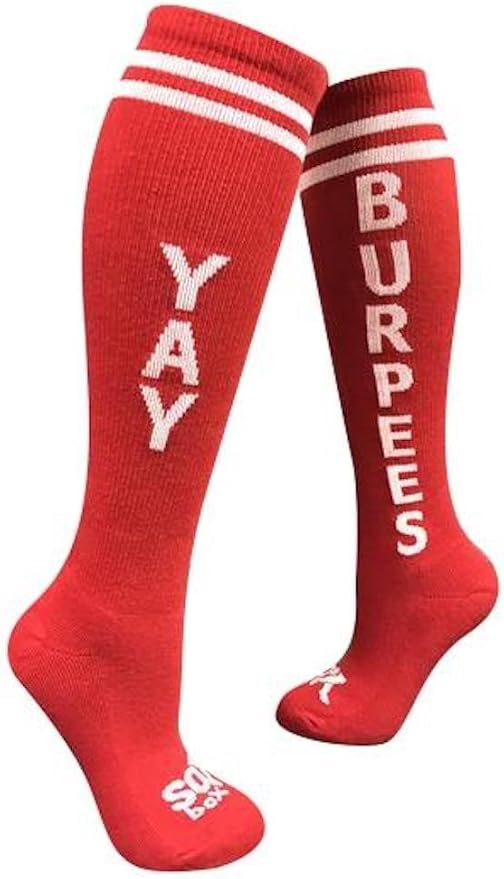 The Sox Box Yay Burpees Socks! - Red at Amazon Women’s Clothing store