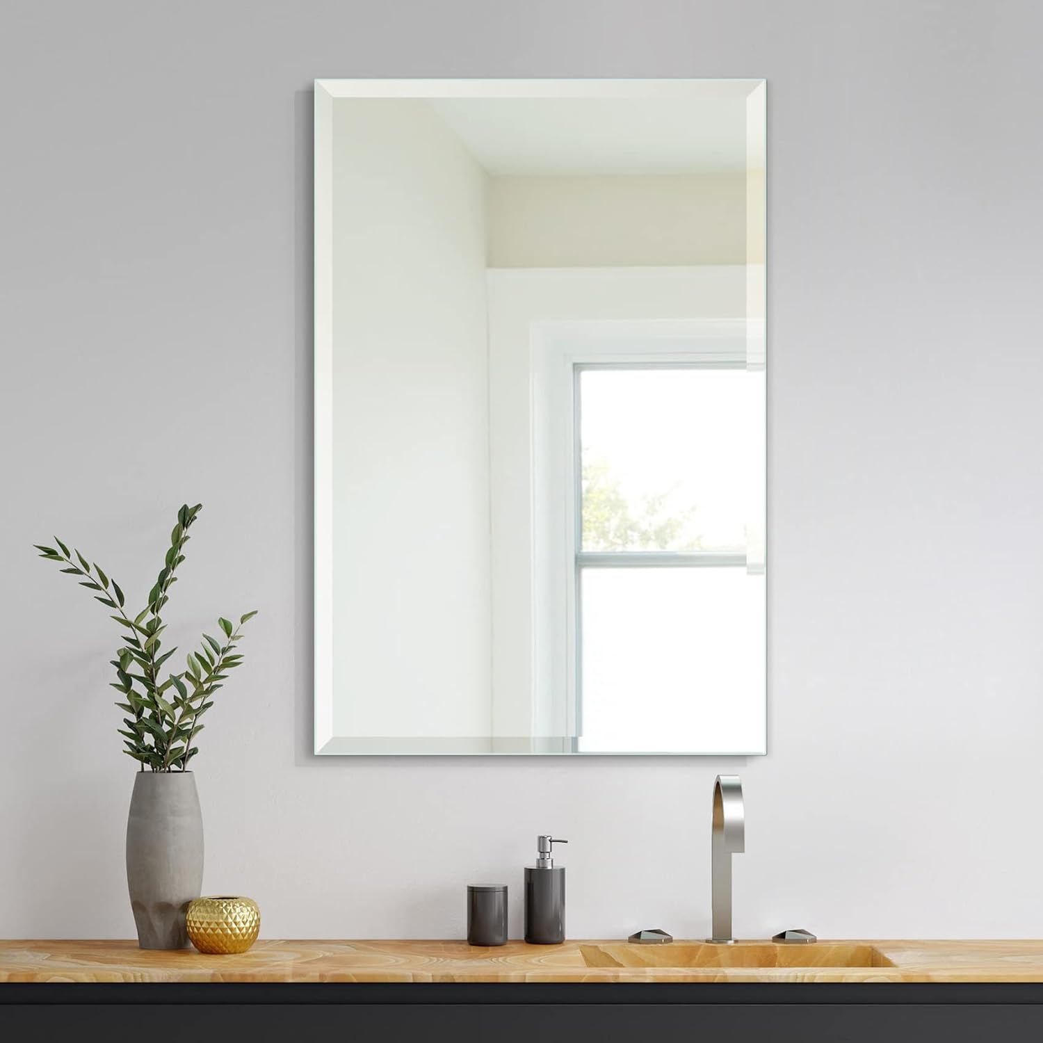 FUMANGO Espejo de pared rectangular sin marco de 24 x 36 pulgadas ...