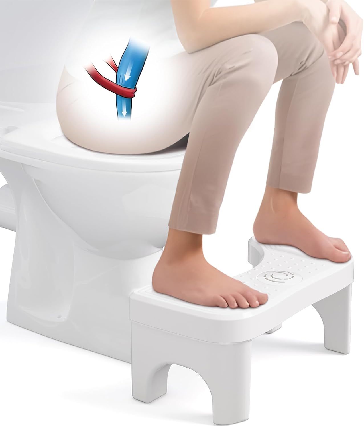 Amazon.com: White Toilet Poop Stool, 7 Inch Height Squatting Potty ...
