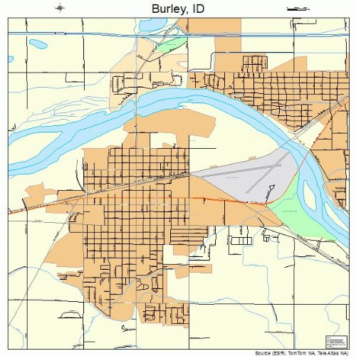 Amazon.com: Large Street & Road Map of Burley, Idaho ID - Printed ...