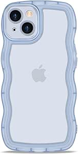 Amazon.com: Anuck for iPhone 15 Case Wavy Edge Clear Back Design, Anti-Slip Grip Cute Wave Curly ...