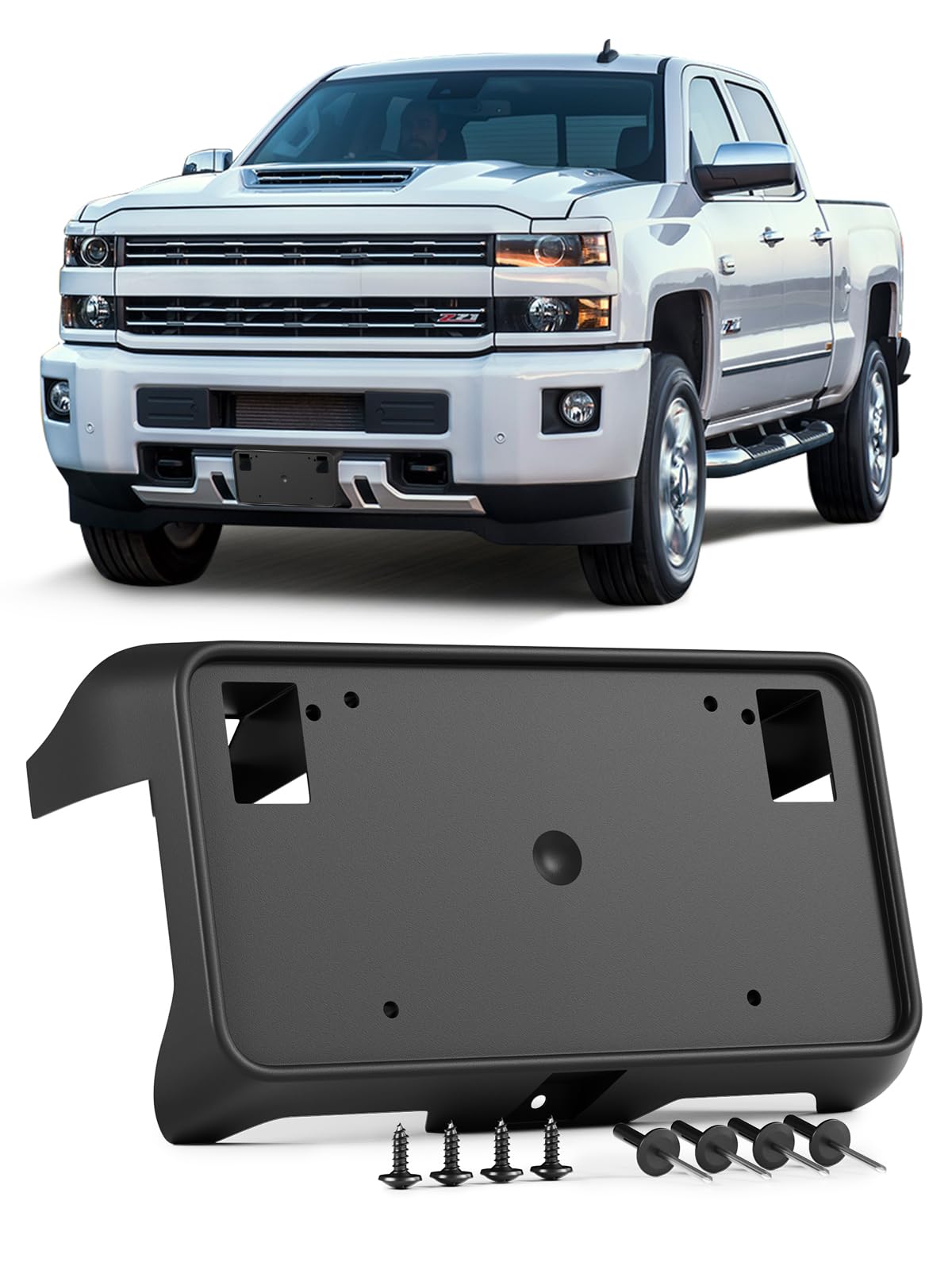 Amazon.com: Silverado Front License Plate Bracket for 2016 2017 2018 ...