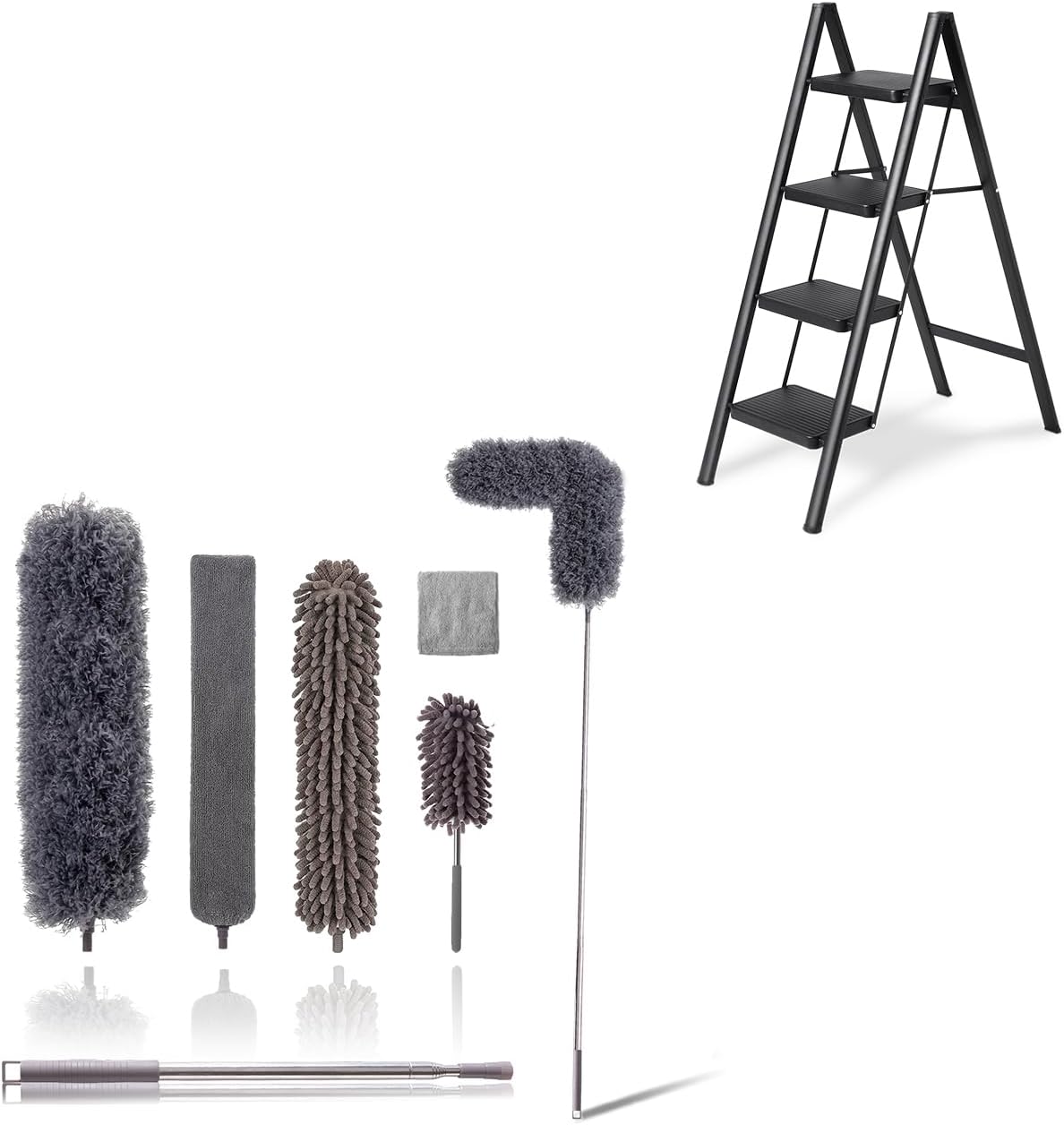 Amazon.com: Folding 4 Step Ladder & Microfiber Duster Kit 6 Pcs ...