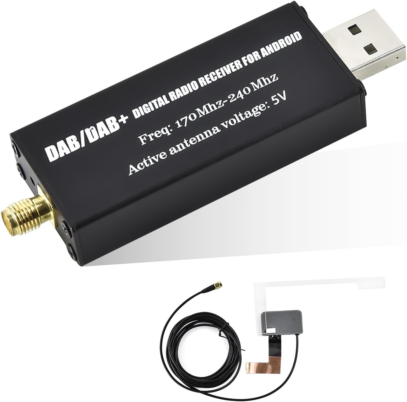 Podofo DAB/DAB+ Dongle USB Adapter mit Autoscheibenantenne, Universal ...