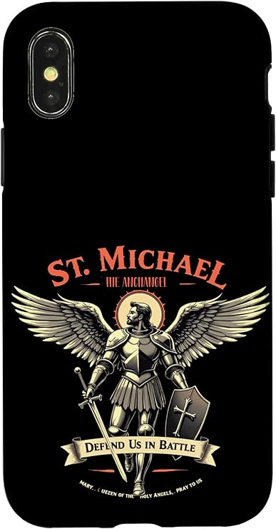 Amazon.com: iPhone X/XS Saint Michael the Archangel Prayer Catholic ...
