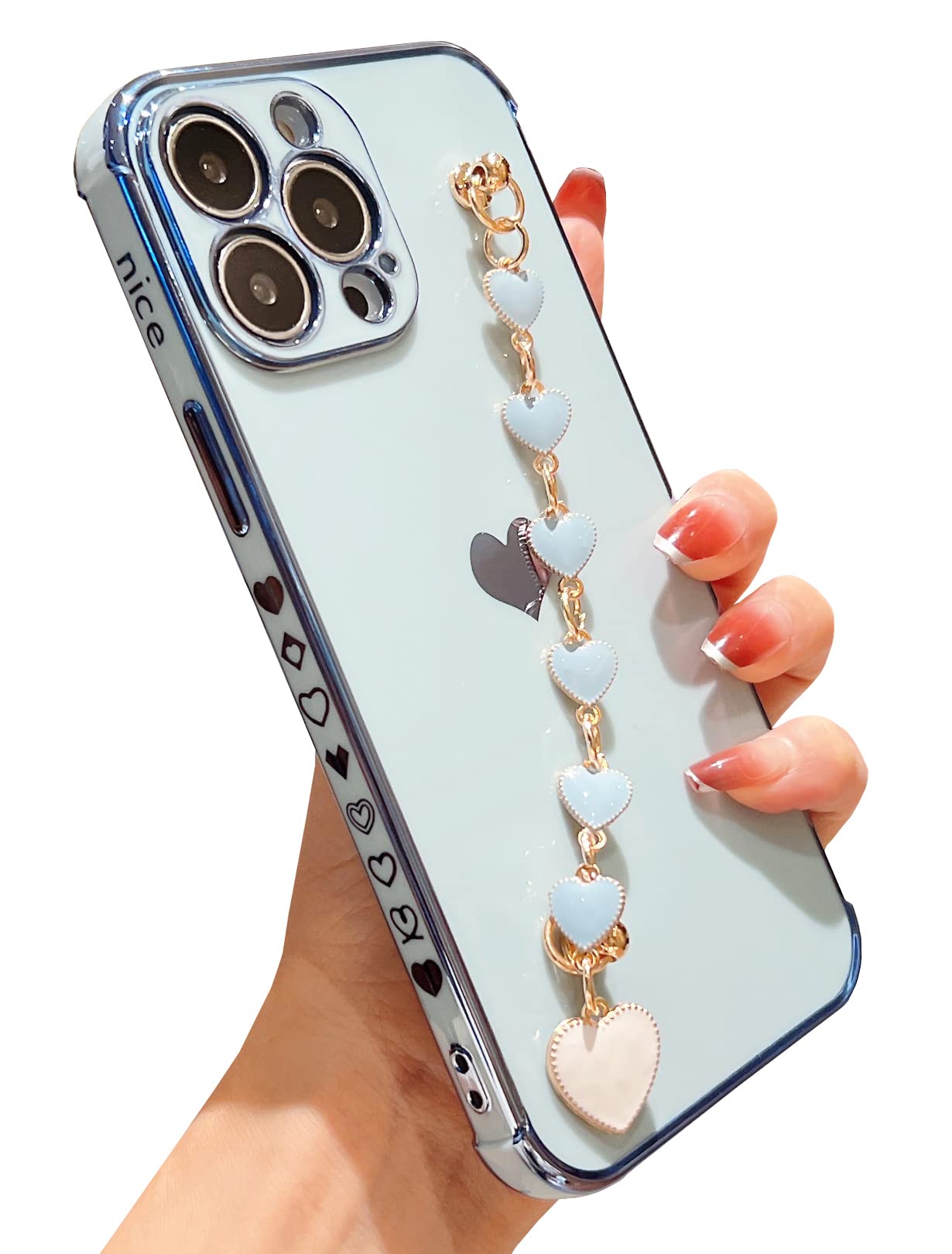 BANAILOA Luxury Case for iPhone 14 Pro Cute Case,Plating Heart Case ...