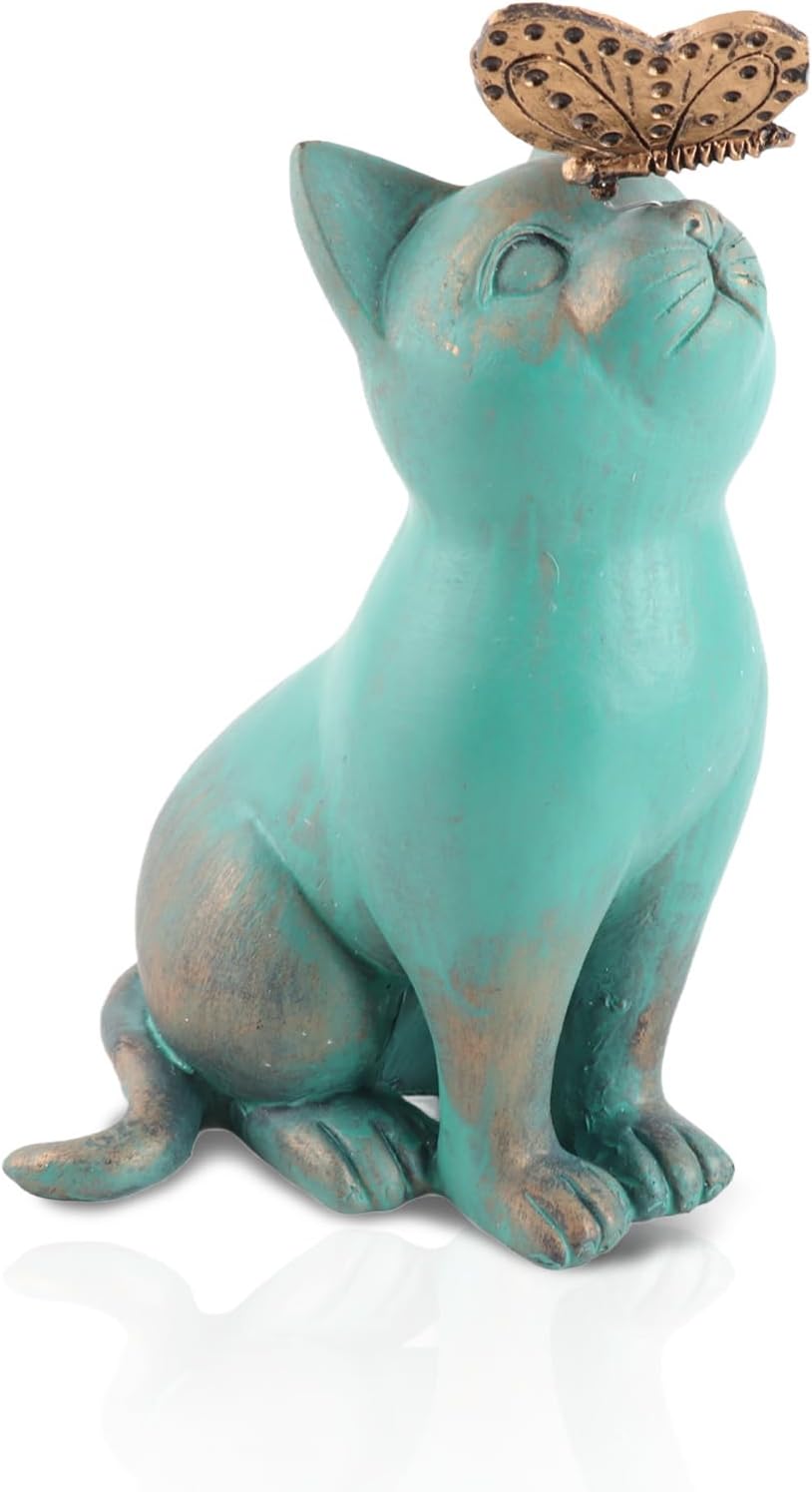 Statue de jardin en forme de chat et de papillon,Statue De Jardin en ...