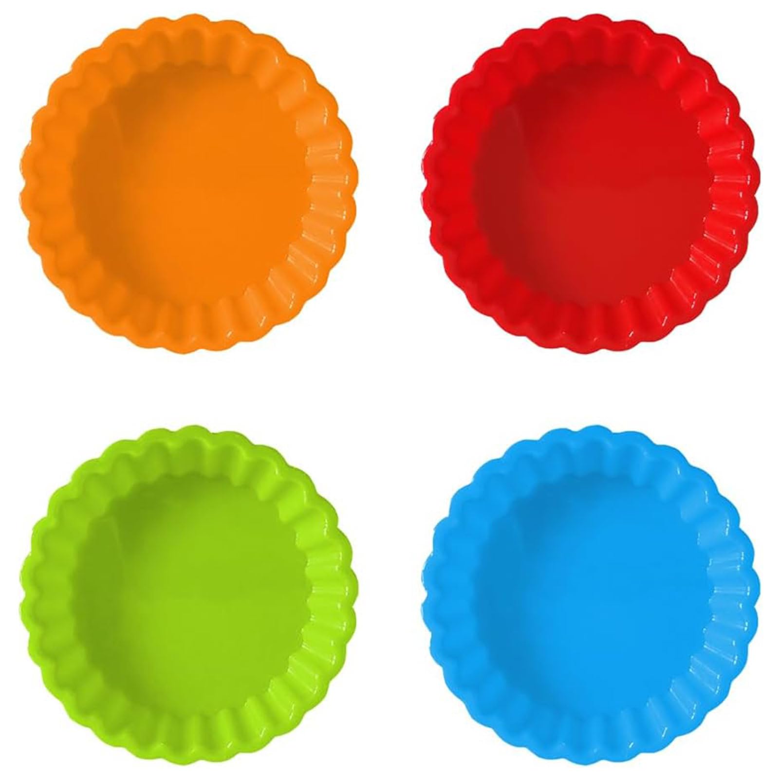 JYTDBCS 4 PCS Tart Tins Silicone Pie Molds Round Pie Moulds Round ...