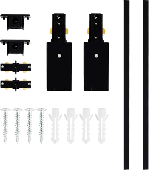 VANoopee H Track Lighting Rails Kit, 6.6FT H Type Rails Black with End ...