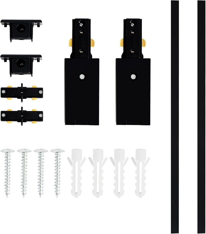 VANoopee H Track Lighting Rails Kit, 6.6FT H Type Rails Black with End ...