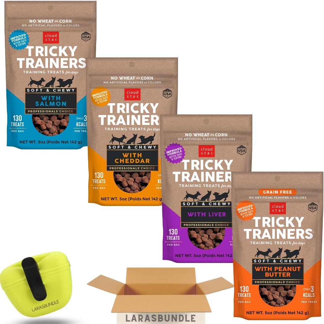 Amazon.com : Cloud Star Tricky Trainers Dog Treats Variety Pack with Training Pouch – Peanut ...