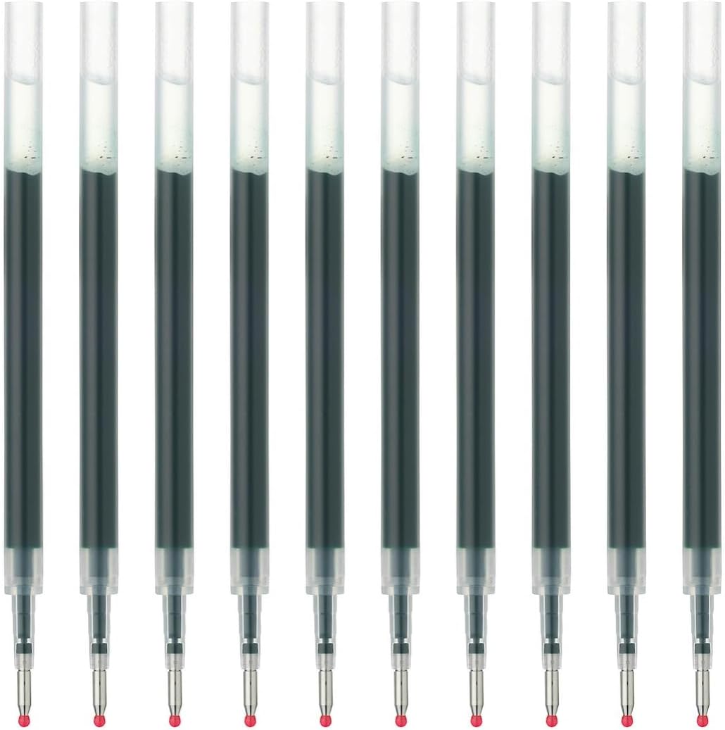 Smooth Gel Ink Ballpoint Pen Refills, 0.3 mm Ultra-Fine Tip, 10-Pack ...