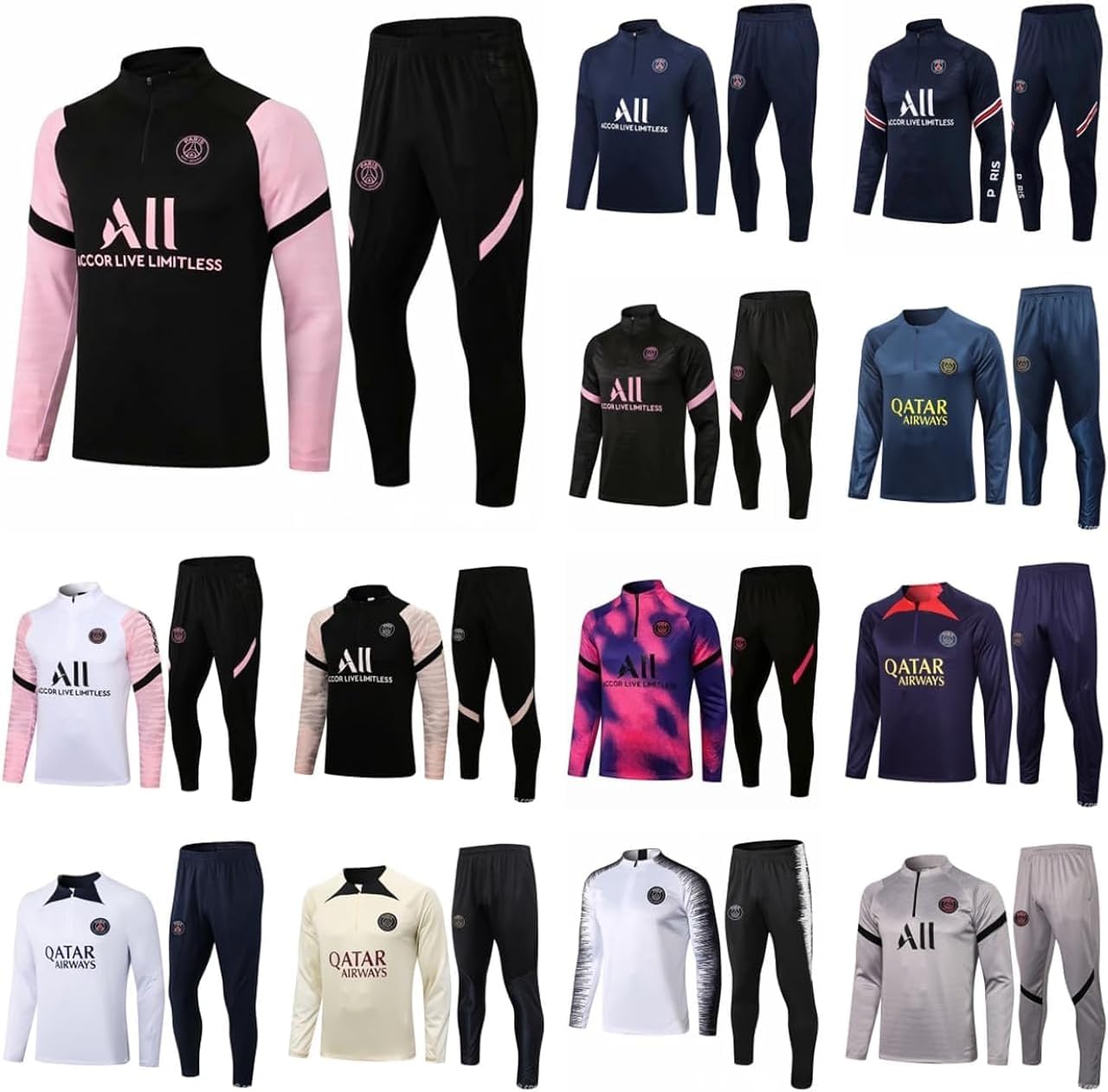 Amazon.co.jp: [HEMEY] 長袖サッカーユニフォーム パリ・サンジェルマン サッカー トレーニングウェア スポーツウェアセット ...