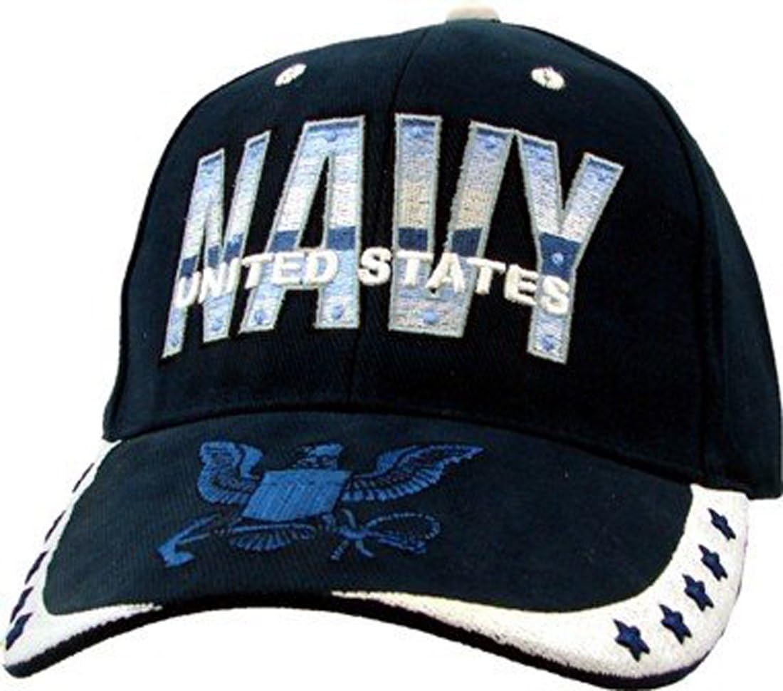 Amazon.com: US Navy Presidential Seal Stars Embroidery Hat - Navy ...