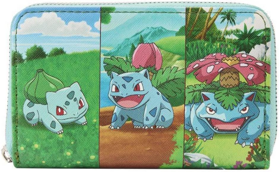 Amazon.com: Loungefly Pokemon Bulbasaur Evolution Zip Around Wallet ...
