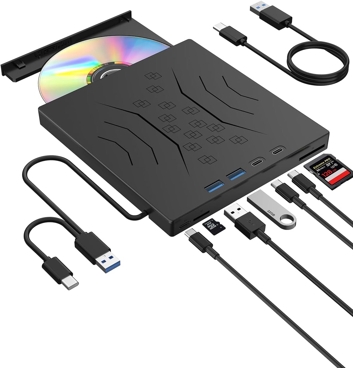 Amazon.com: 7 in 1 DVD External Blu-ray Drive: USB 3.0 Type-C External ...