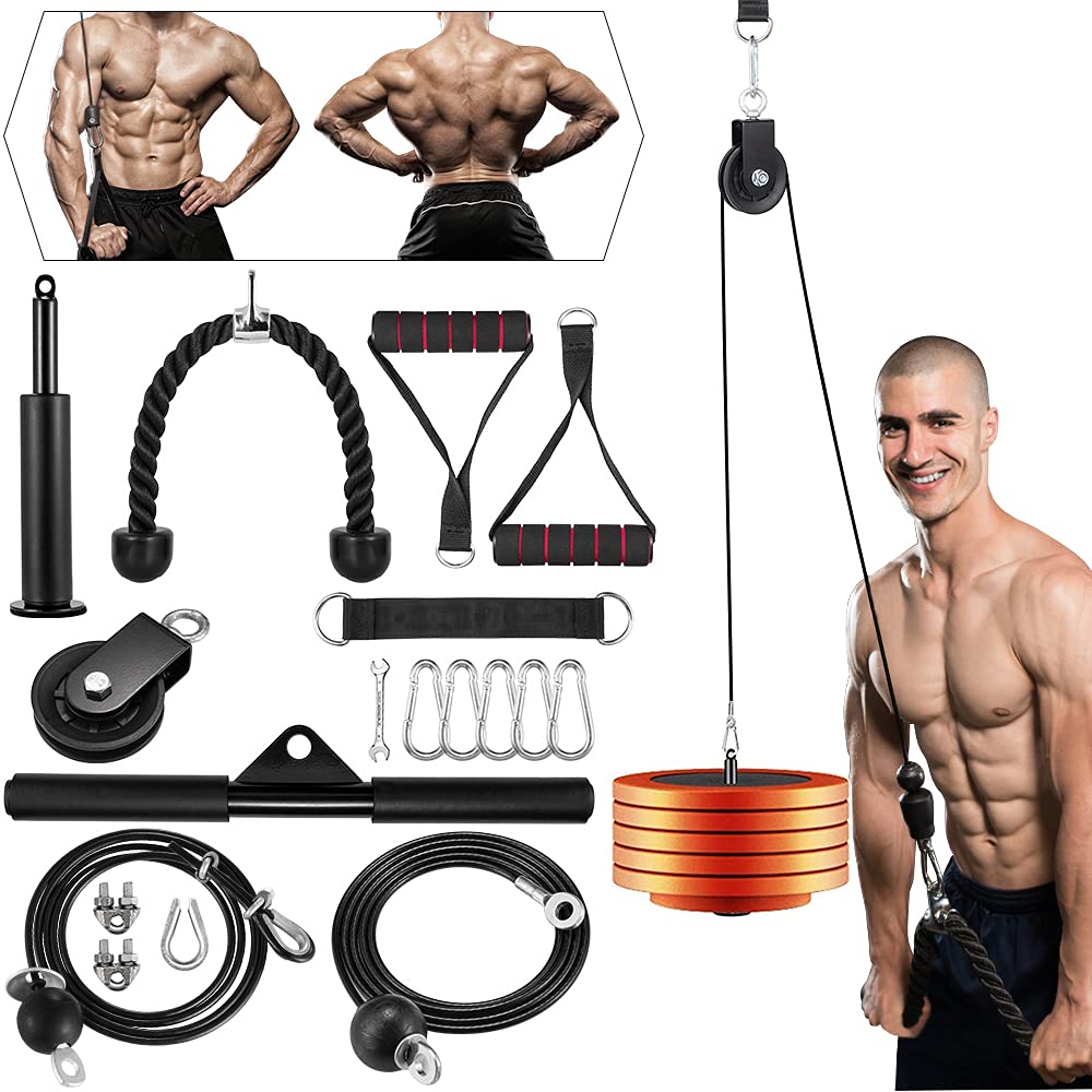 Buy Outify Pulley System Gym, LAT Pull Down Machine with 2 Adjustable ...