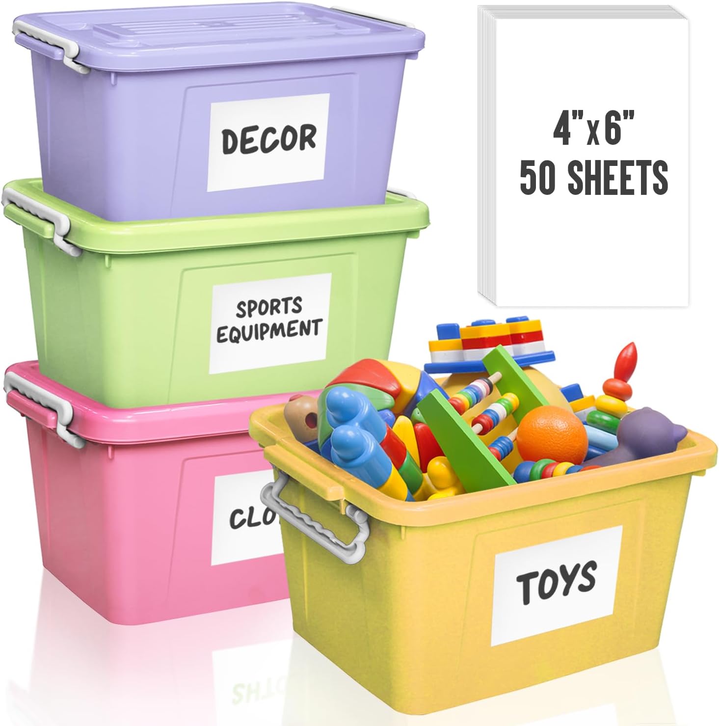 Amazon.com : MaxGear 4x6 inch Removable Labels 100 Pcs, Water/Oil/Tear ...