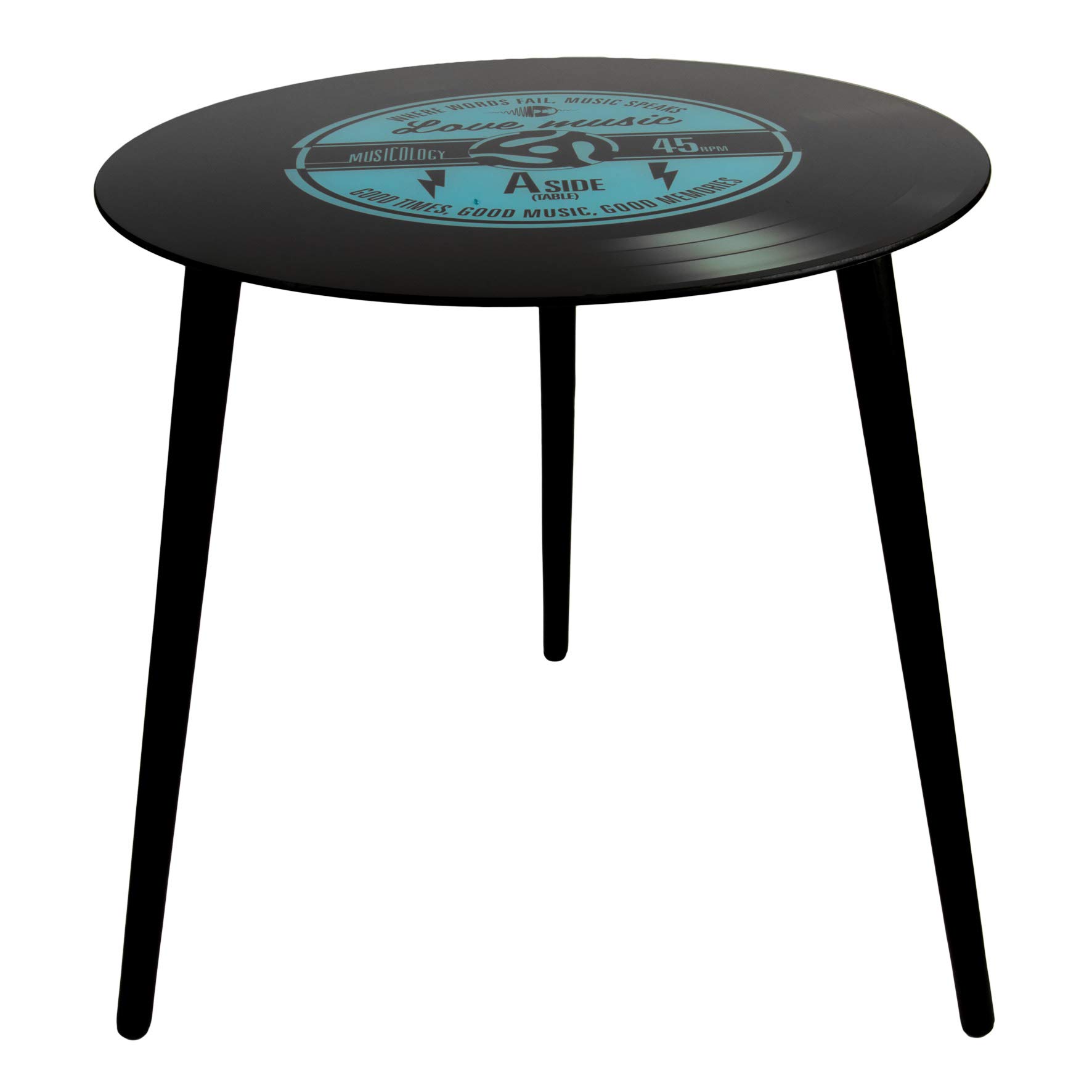 MAISONICA 1970's Style Vinyl Record Style Funky Retro Side Table 50cm ...