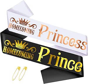 Amazon.com: 2 Pcs 'Homecoming Prince' and 'Homecoming Princess' Sashes ...