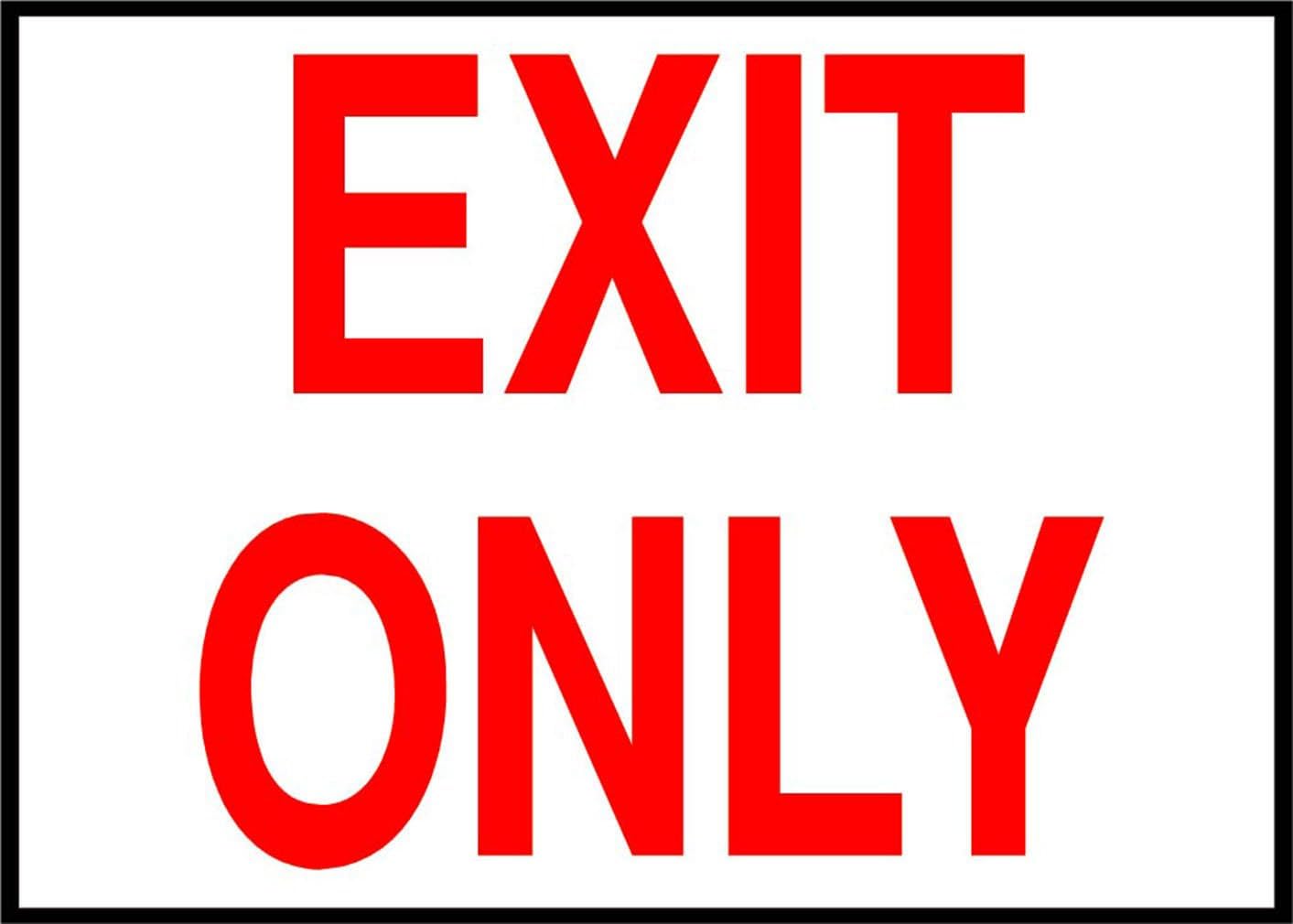 Amazon.com: Exit Only Emergency Exit OSHA/ANSI Vinyl Sticker Decal 8 ...