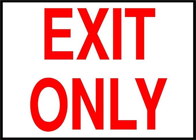 Amazon.com: Exit Only Emergency Exit OSHA/ANSI Vinyl Sticker Decal 8 ...