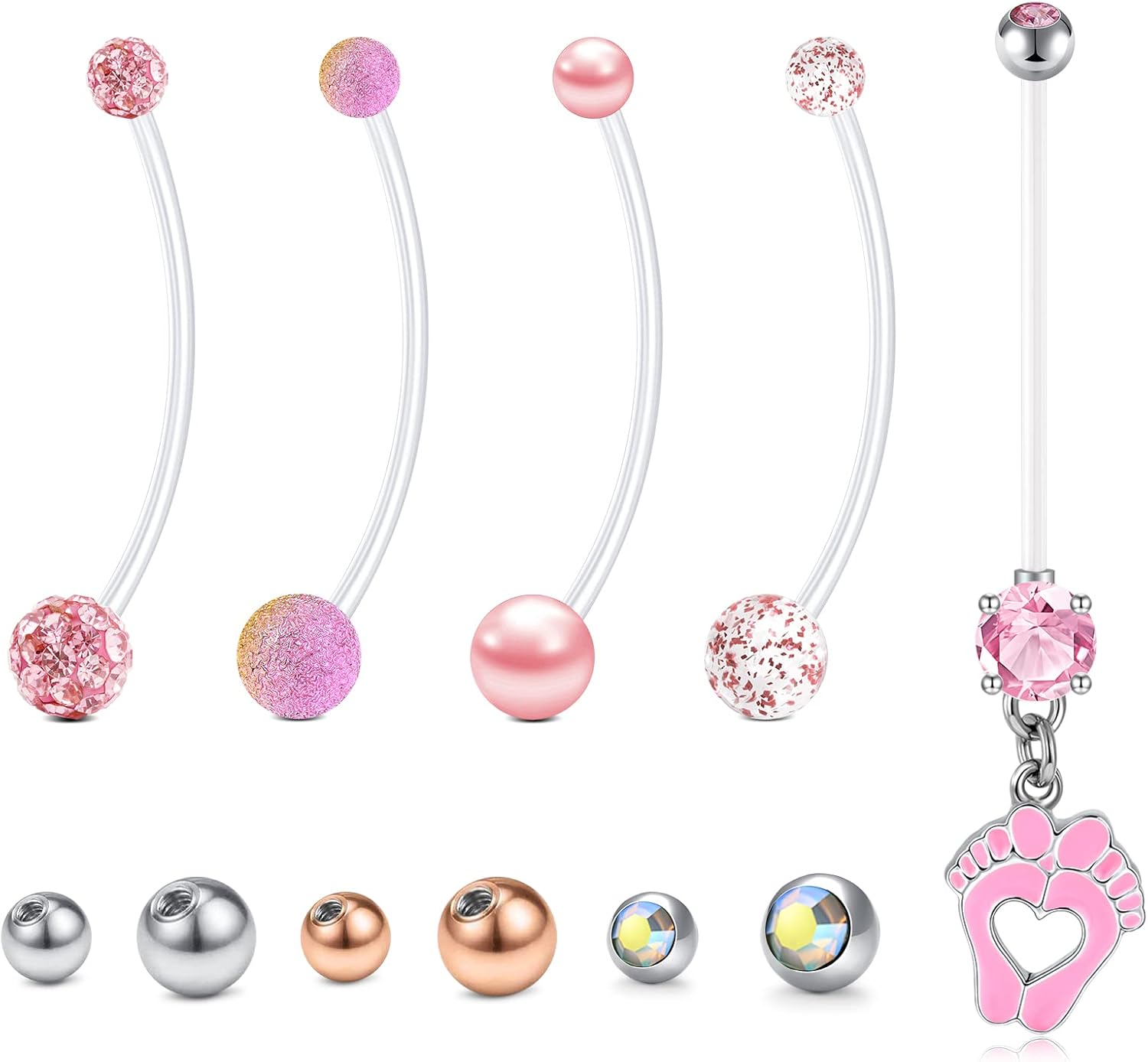 Amazon.com: TOKRING Pregnancy Belly Button Rings Plastic Maternity ...