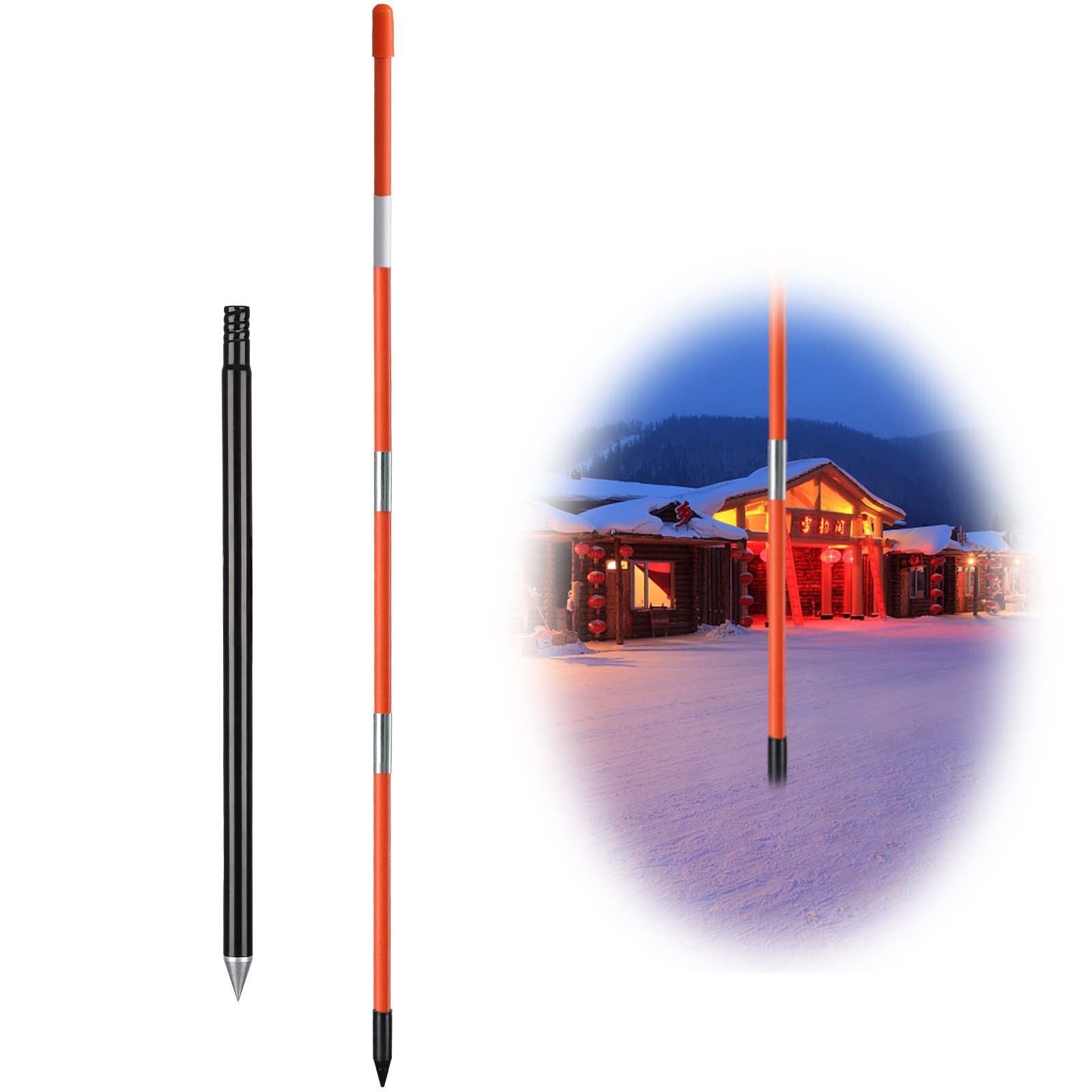 Driveway Markers Reflective Reflectors 48 Inch Driveway Poles For Snow ...