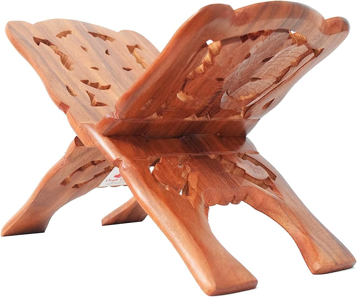 Karigar Creations Wooden Hand Carved Holy Book Stand Figurine, Brown ...