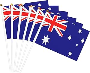 Amazon.com : Australian Flags 20 Pack, Small Handheld Australia Flags ...