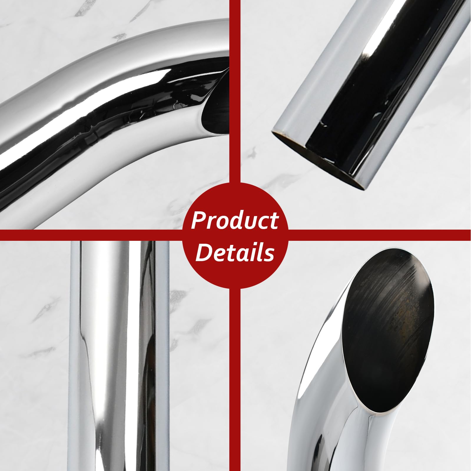 Snapklik.com : BIGREAT 5 Inch Chrome Curved Exhaust Stack Pipe
