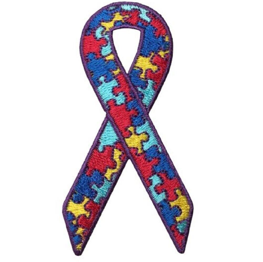 Amazon.com: Autism Awareness Ribbon Embroidered Applique Patch - Puzzle ...