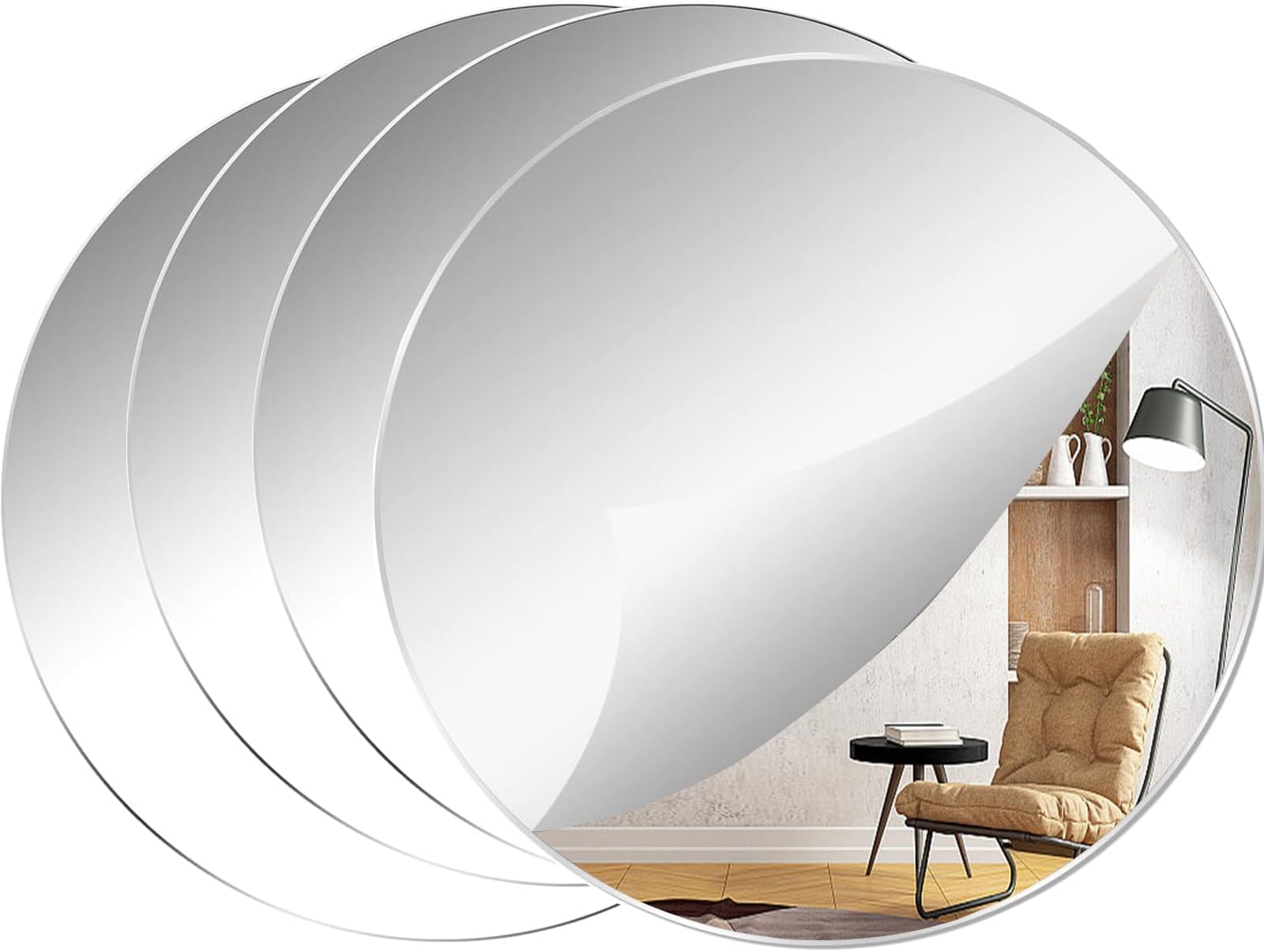 Amazon.com: Sewroro Acrylic Round Mirrors, Non Glass Round Mirror Plate ...