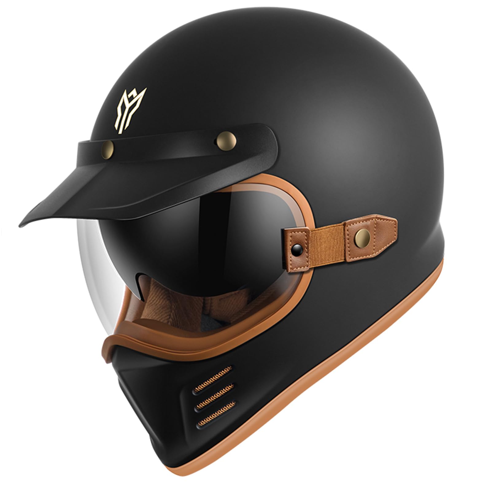 Dxdrt Retro Full Face Motorcycle Helmet Dot Ece Approved Street ...