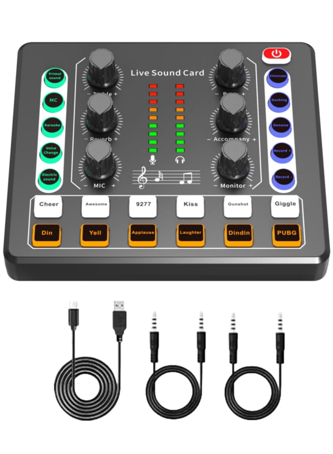 HoYoUpe بطاقة الصوتM8 Mini Bluetooth Live Sound Card Portable Audio ...