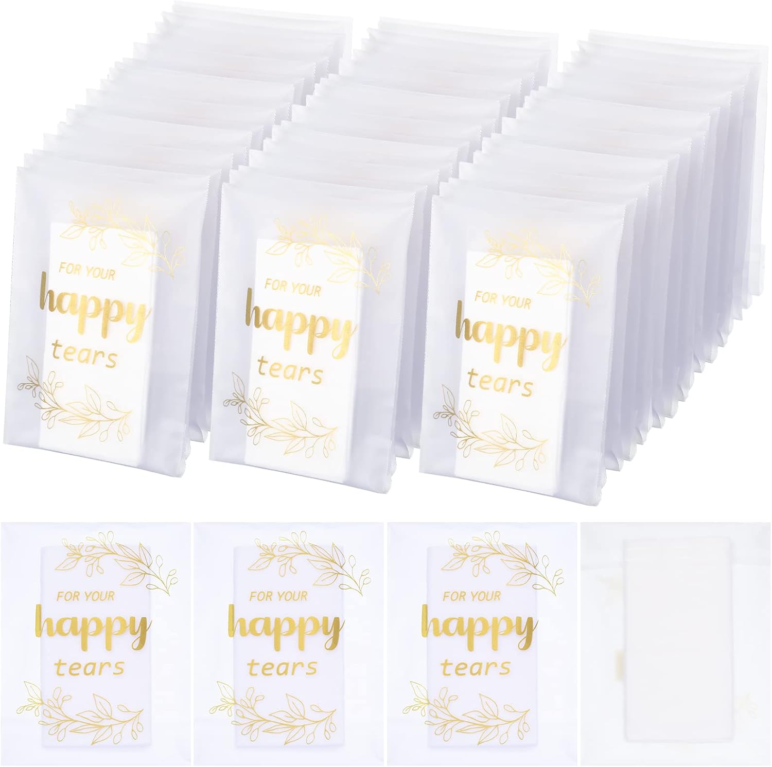 Amazon.com: 60 Pcs Wedding Tissues Packs for Guests Happy Tears Tissue ...