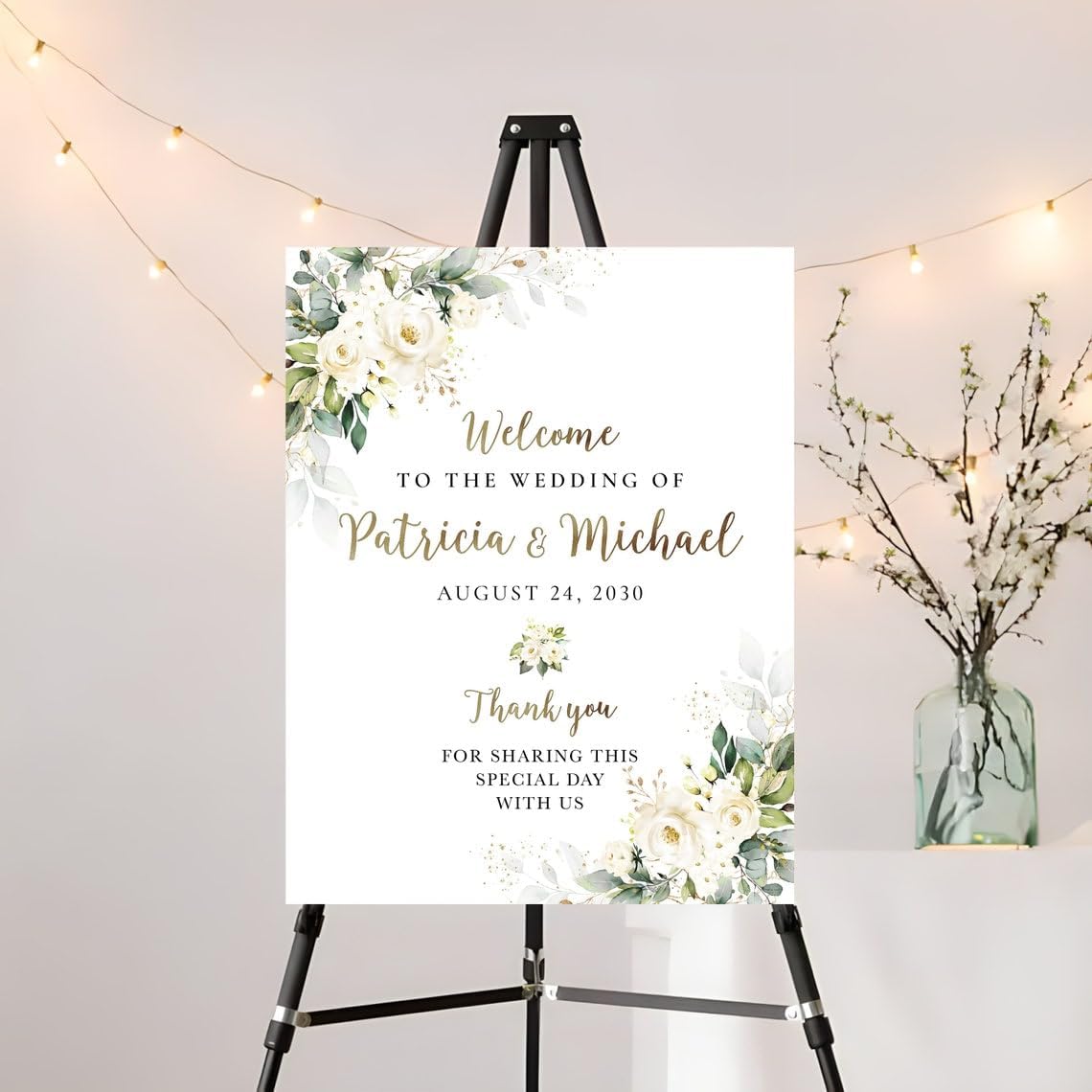 Amazon.com : Personalized Wedding Welcome Sign, Custom Wedding Sign ...