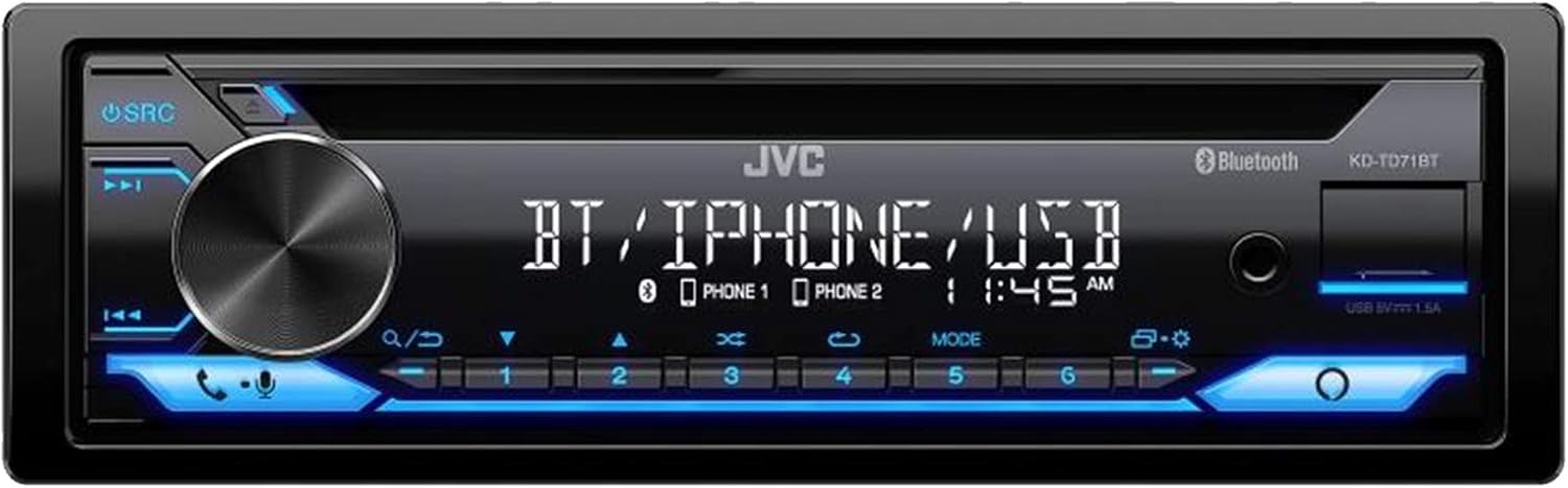 Amazon.com: JVC KD-TD71BT Bluetooth Car Stereo Receiver with USB Port – AM/FM Radio, CD and MP3 ...