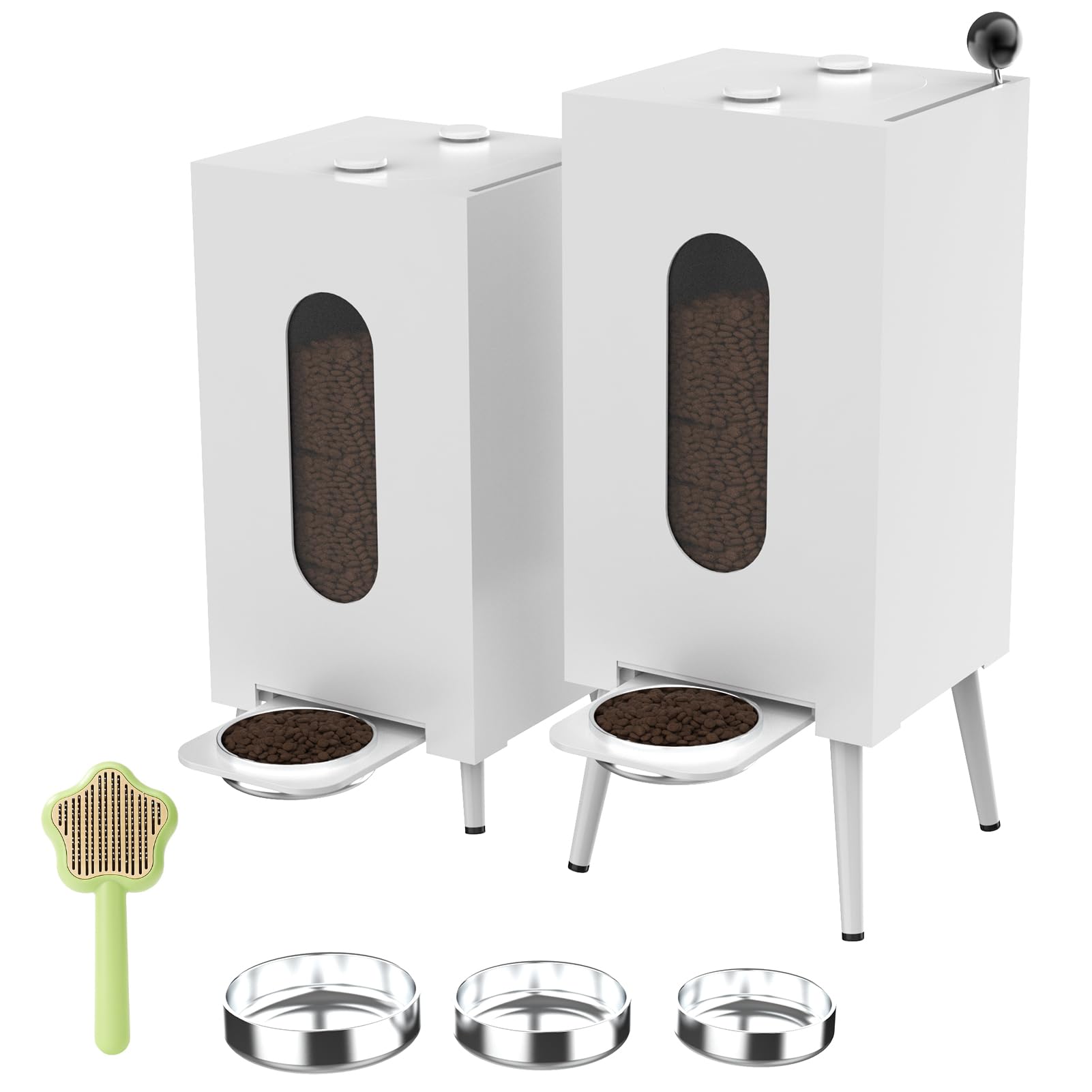 Ryokk Modern Pet Feeder Station, Dog Feeding Station,2 Heights ...