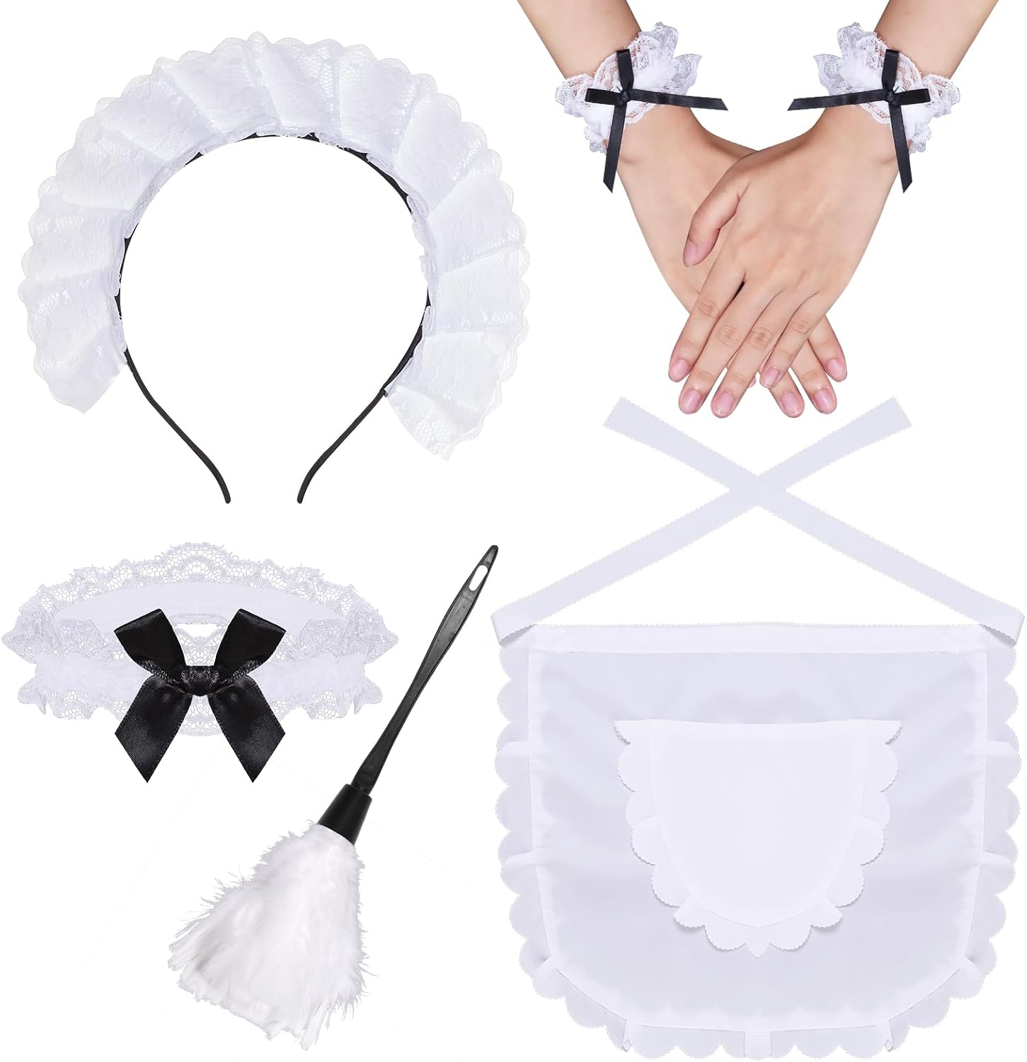 Amazon.com: Bcxfbxd 6 Pcs Maid Cleaning Costume Accessories Set ...