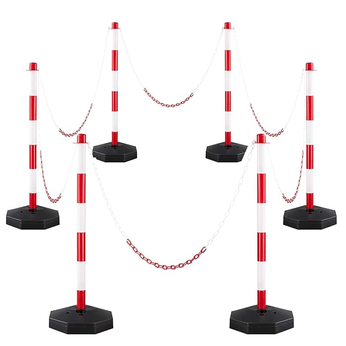 Buy 6 Pack Traffic Cones Adjustable Delineator Post Cones with Fillable ...