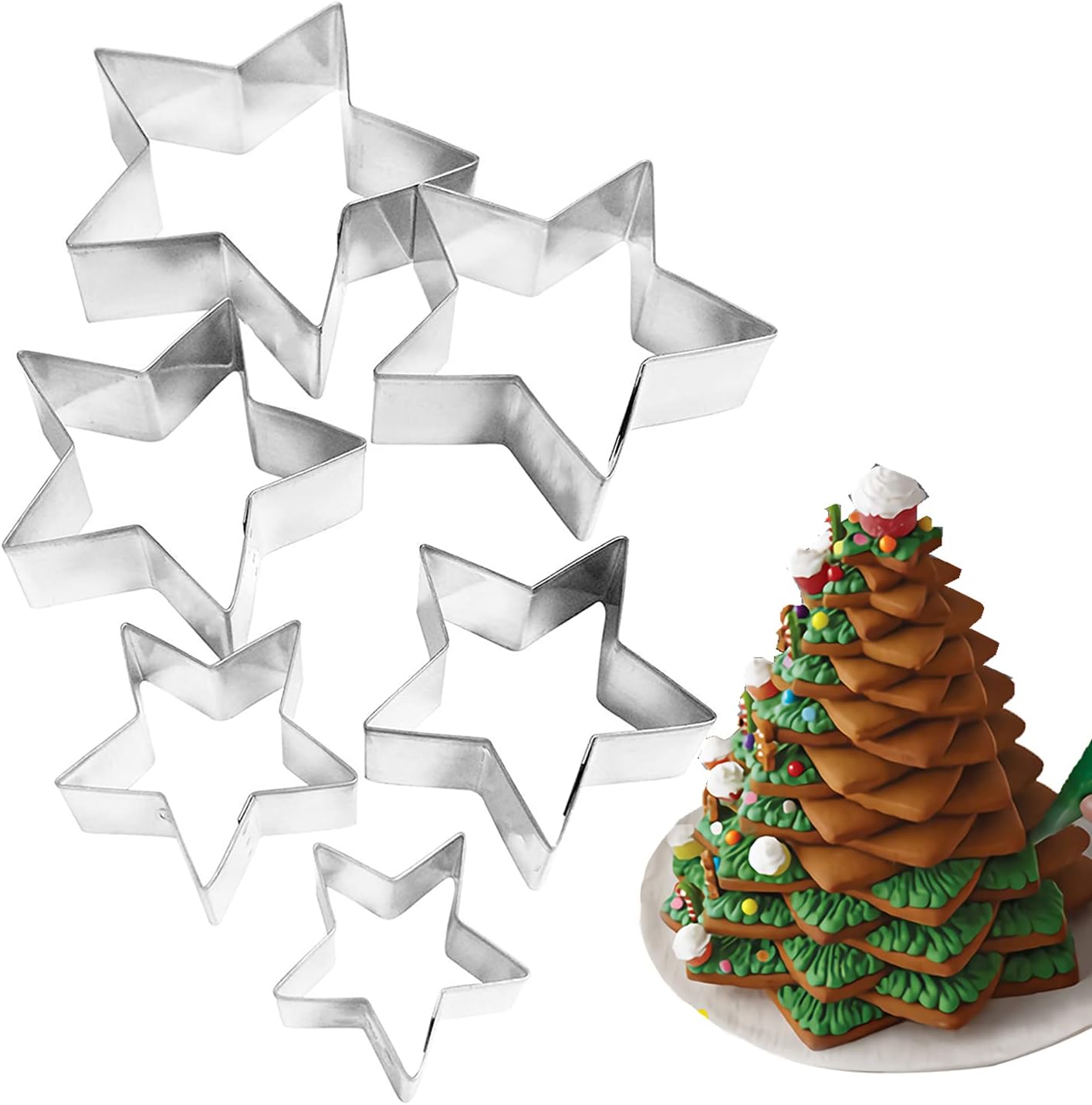 Amazon.com: Chicago Metallic Christmas Tree 3D Cookie Cutter Set, 12 ...