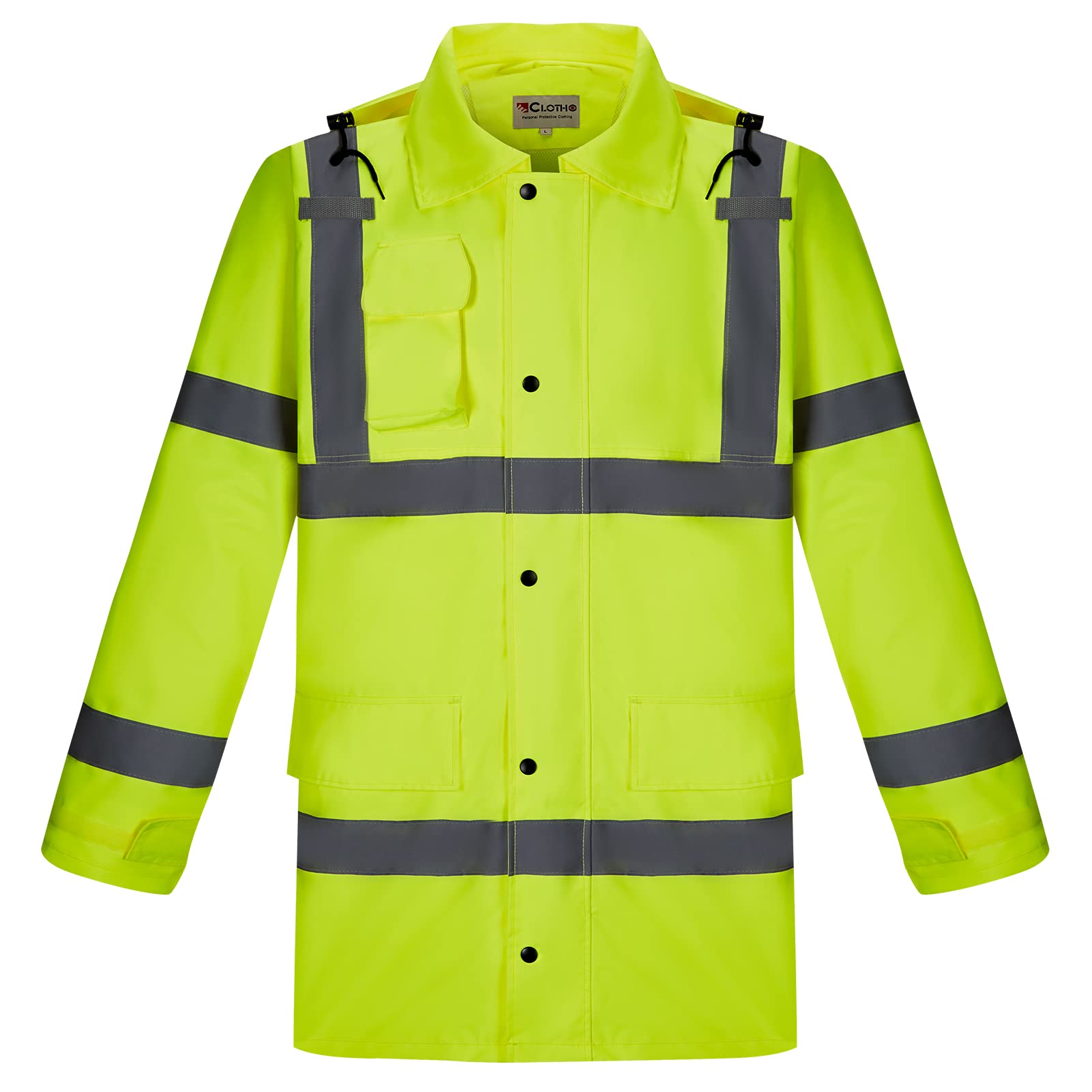Buy ECLOTHO High Visibility Safety Jacket, Reflective Rain Jacket ...