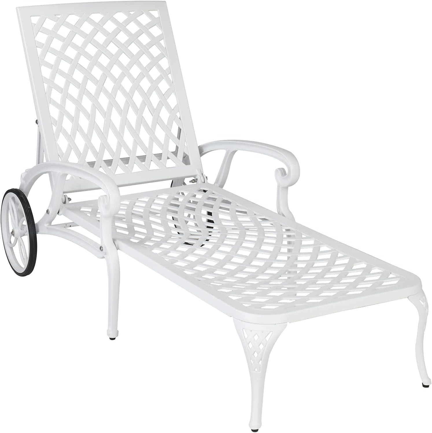 Amazon.com: VINGLI Cast Aluminum Outdoor Chaise Lounge Chair with ...