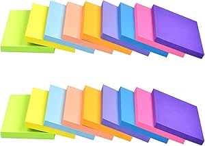Amazon.com : 18 Pack Sticky Notes 3”x3”Bright Colors Self-Stick Note ...