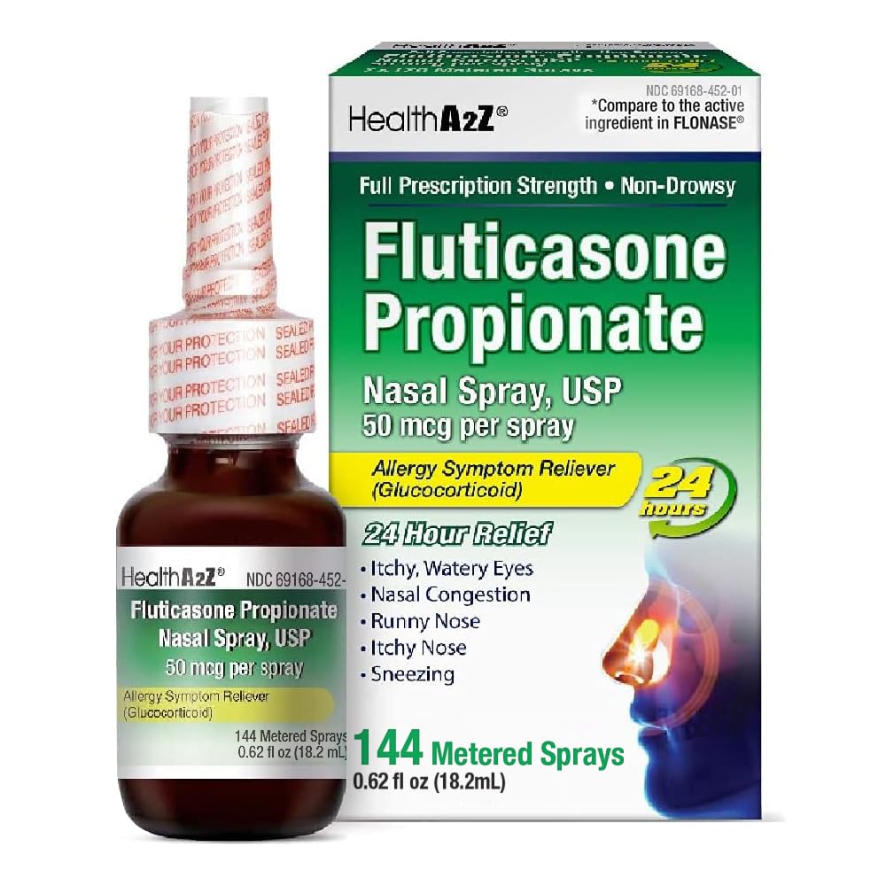 Amazon.com: HealthA2Z® Fluticasone Propionate Nasal Spray | 50 mcg per ...